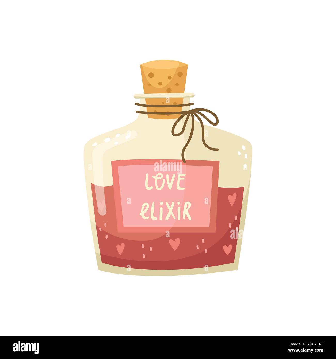 Vector illustration of a beautiful bottle with a love elixir for ...