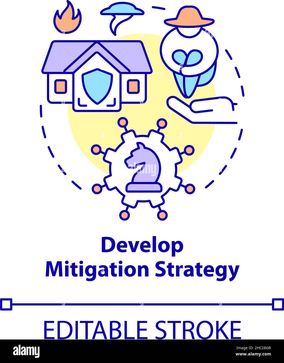 Develop mitigation strategy concept icon Stock Vector Image & Art - Alamy