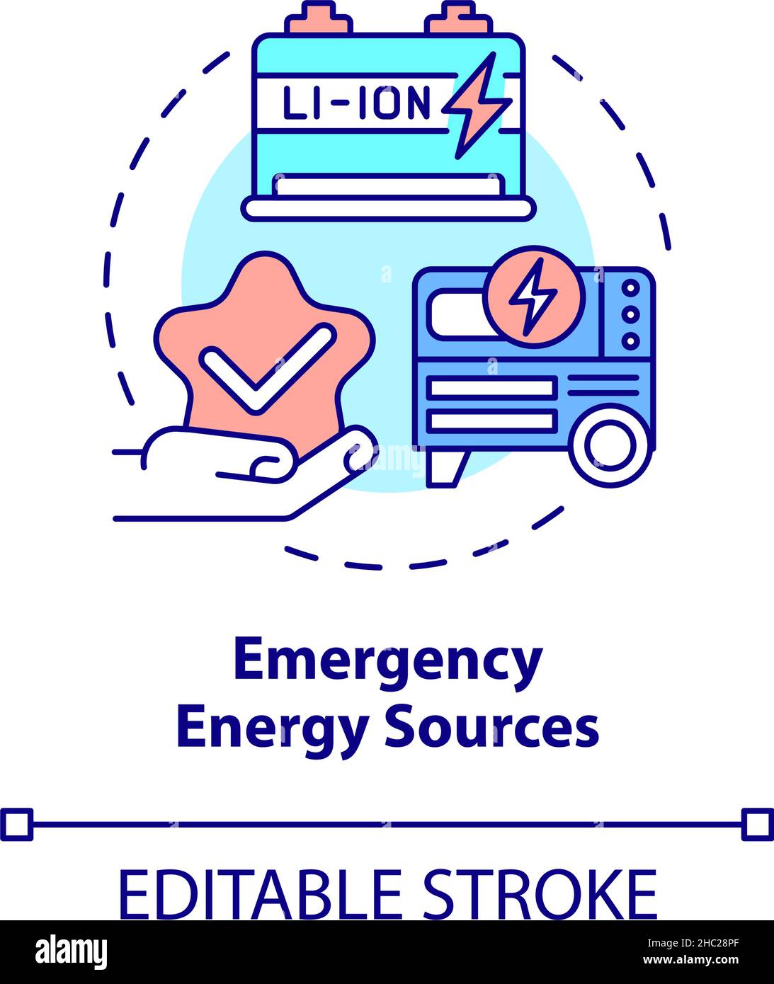 Emergency energy sources concept icon Stock Vector Image & Art - Alamy