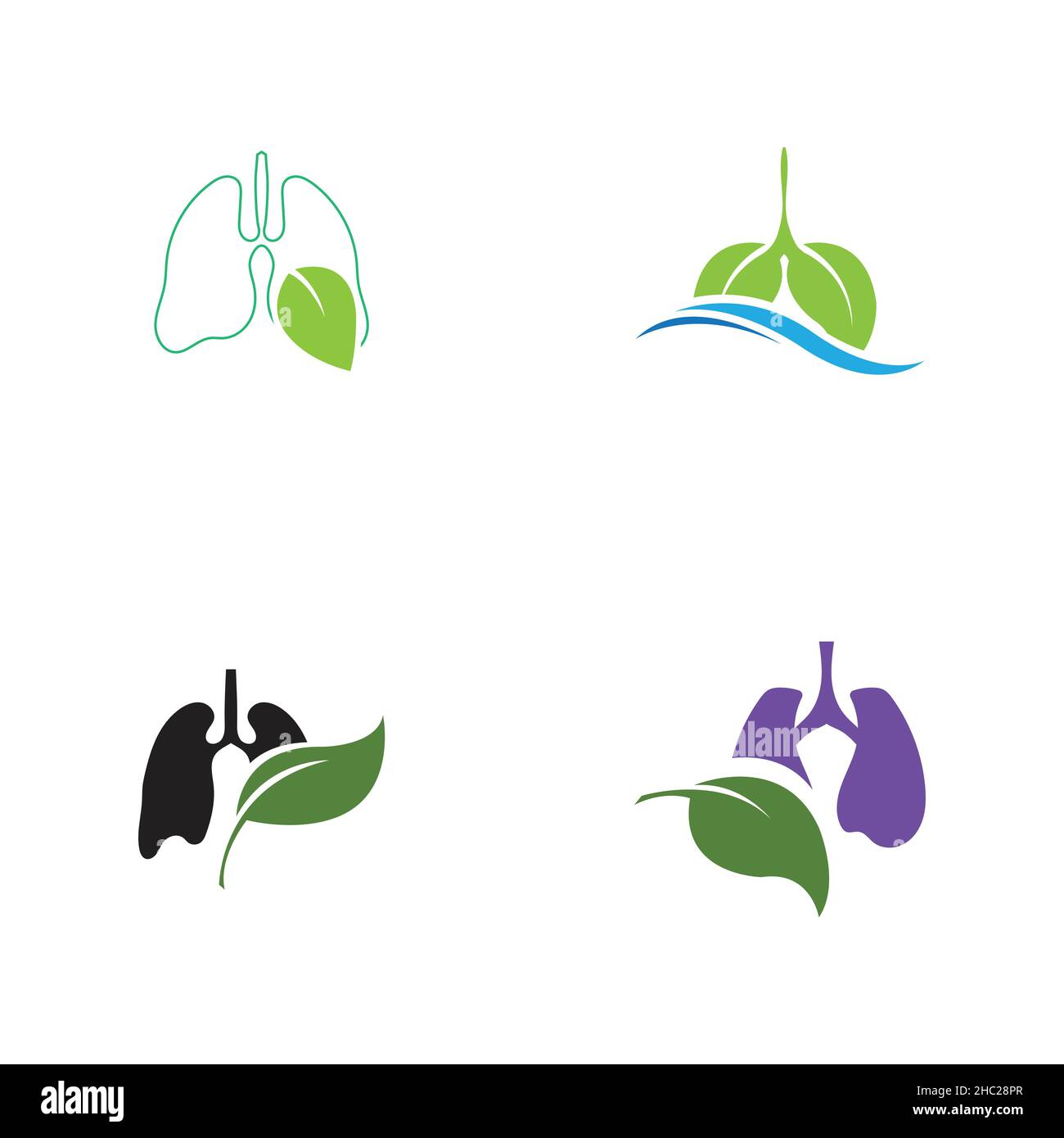 set of Green Lung care logo designs vector Stock Vector Image & Art - Alamy