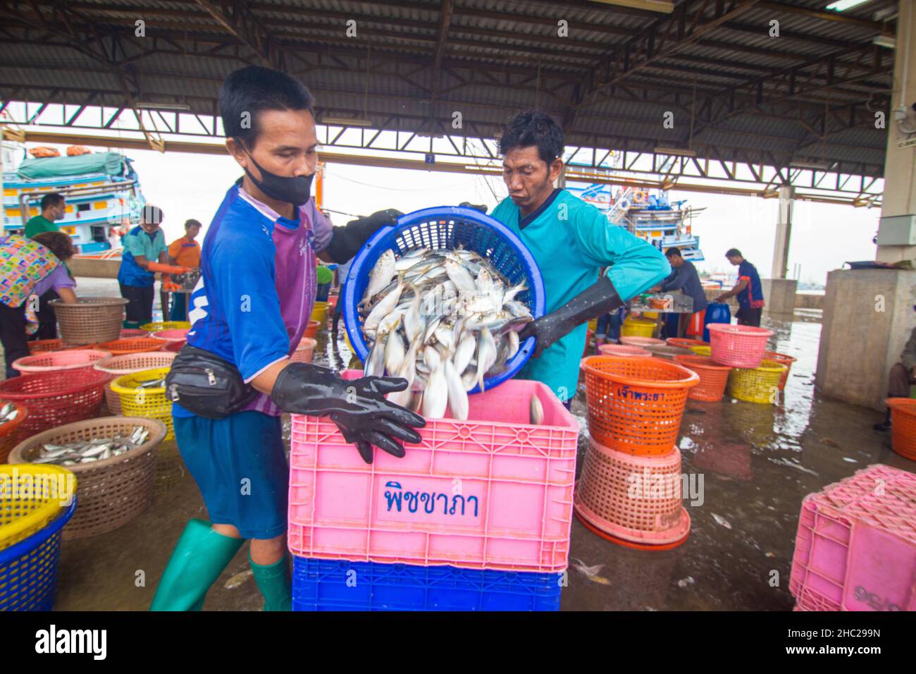 Mahachai Samutsakhon, Thailand - November 7, 2020 : Unidentified people ...