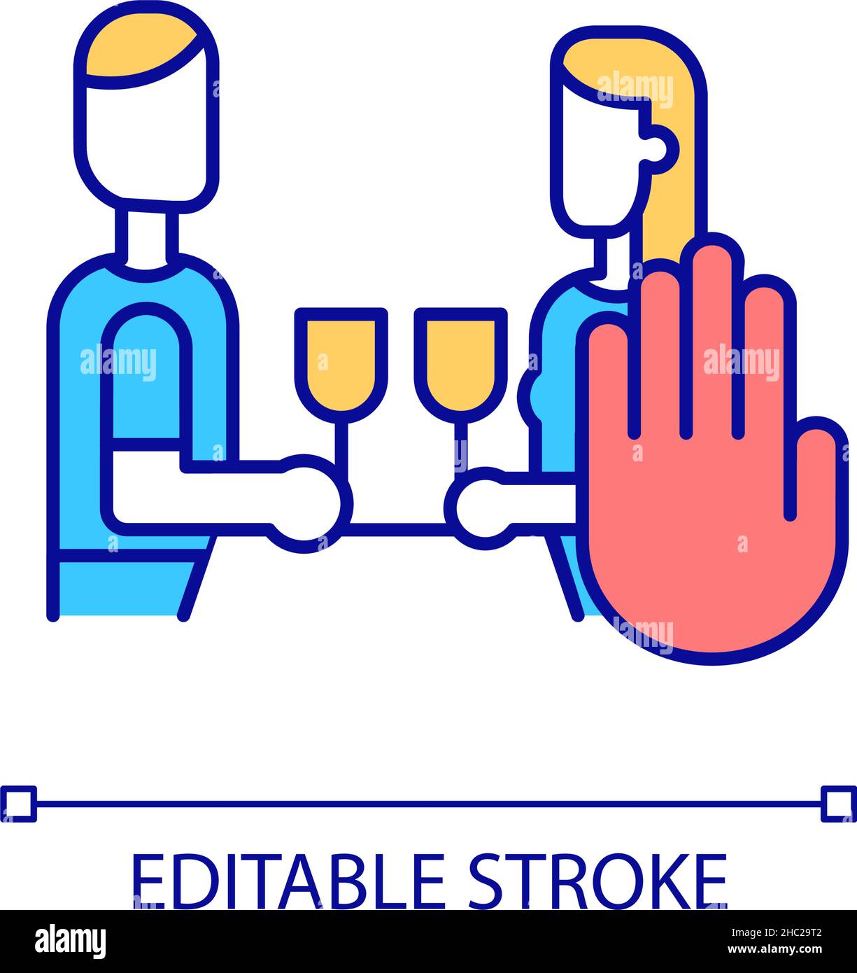 Alcohol drinking restriction RGB color icon Stock Vector Image & Art ...