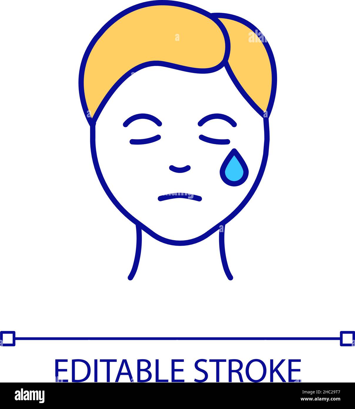 Depressed person icon outline Stock Vector Images - Alamy