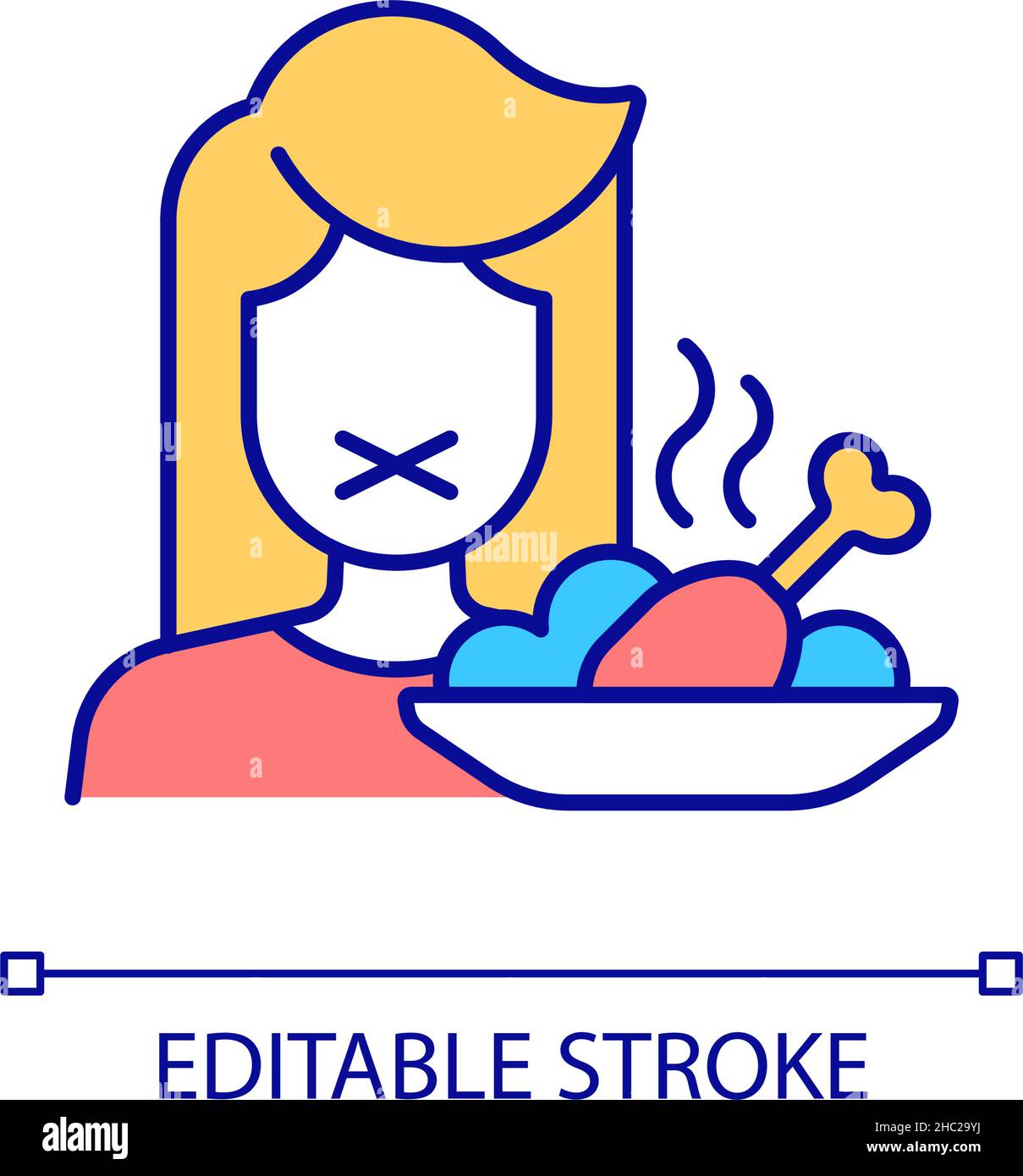 Avoid food intake RGB color icon Stock Vector Image & Art - Alamy