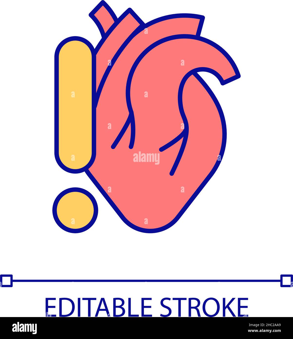 Heart problems RGB color icon Stock Vector Image & Art - Alamy