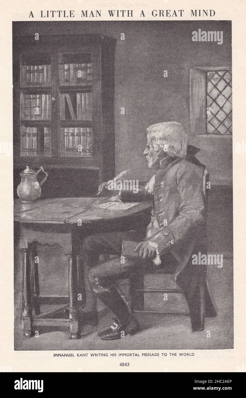 Immanuel Kant writing his immortal message to the world Stock Photo - Alamy