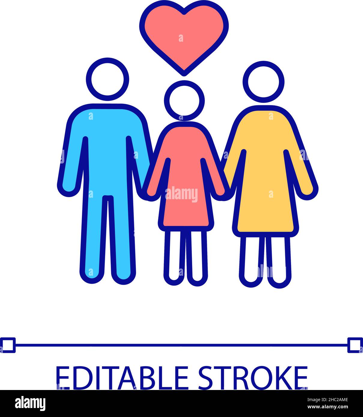 Happy family RGB color icon Stock Vector Image & Art - Alamy