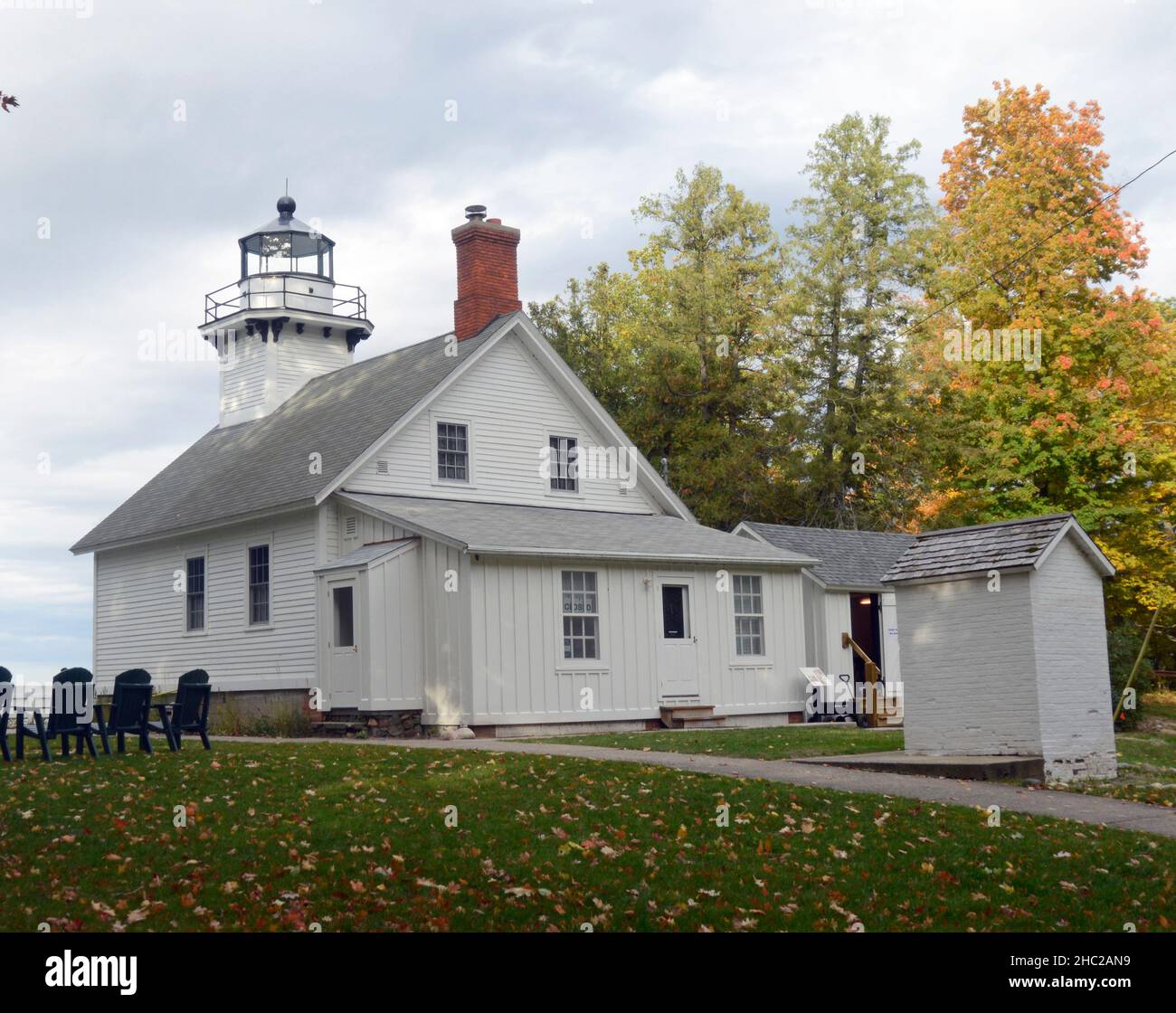 Mission Point Light Stock Photo - Alamy