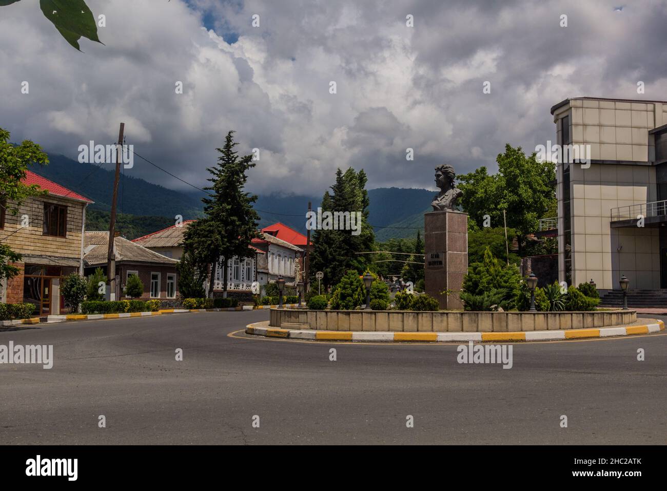 ZAQATALA, AZERBAIJAN - JUNE 9, 2018: Sevil Gaziyeva monument in ...