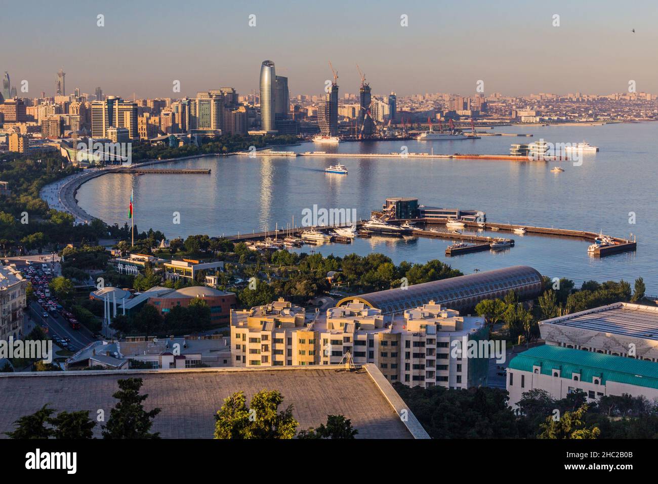 Aerial view of the seaside in Baku, Azerbaijan Stock Photo - Alamy