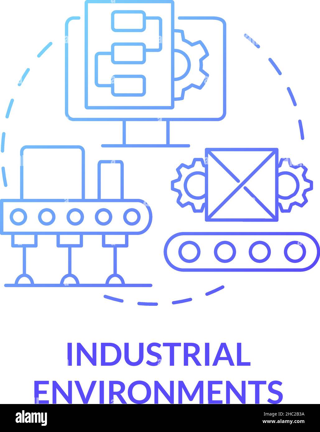 Industrial environments blue gradient concept icon Stock Vector Image ...