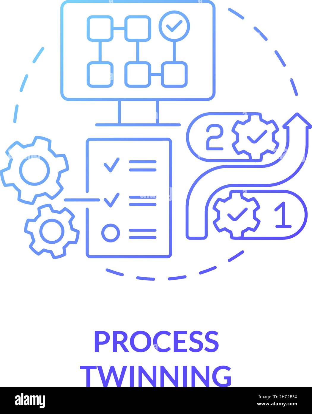 Process twinning blue gradient concept icon Stock Vector Image & Art ...