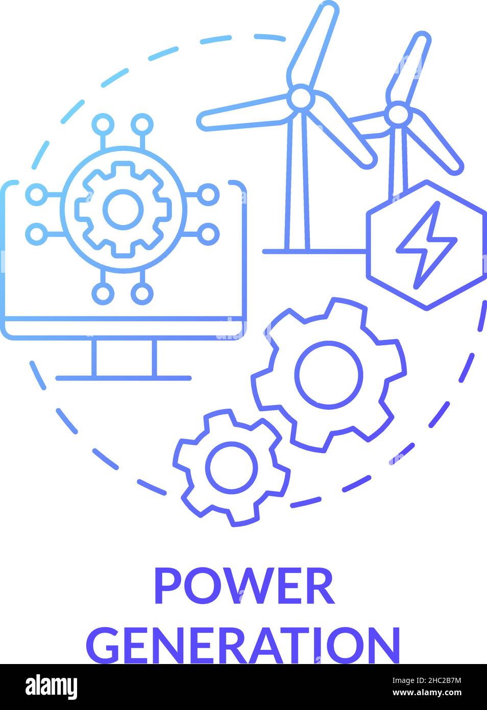 Power generation blue gradient concept icon Stock Vector Image & Art ...