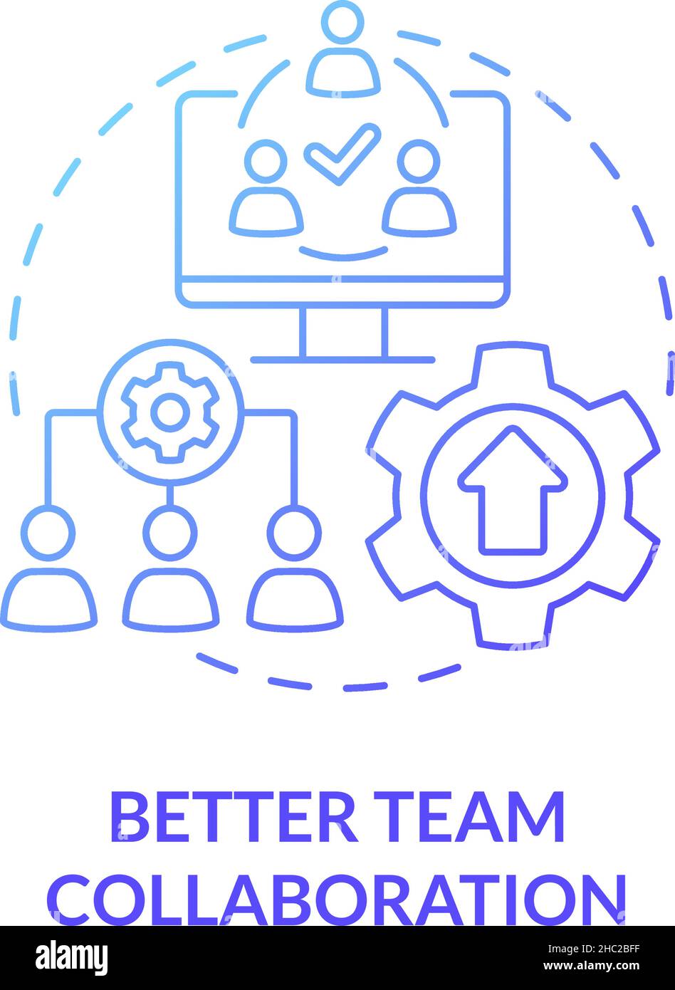 Better team collaboration blue gradient concept icon Stock Vector Image ... Better team collaboration blue gradient concept icon Stock Vector Image ...