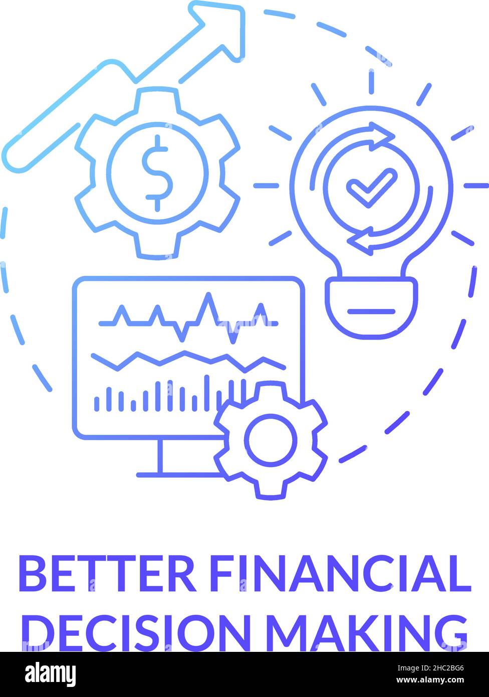 Better financial decision making blue gradient concept icon Stock ... Better financial decision making blue gradient concept icon Stock ...