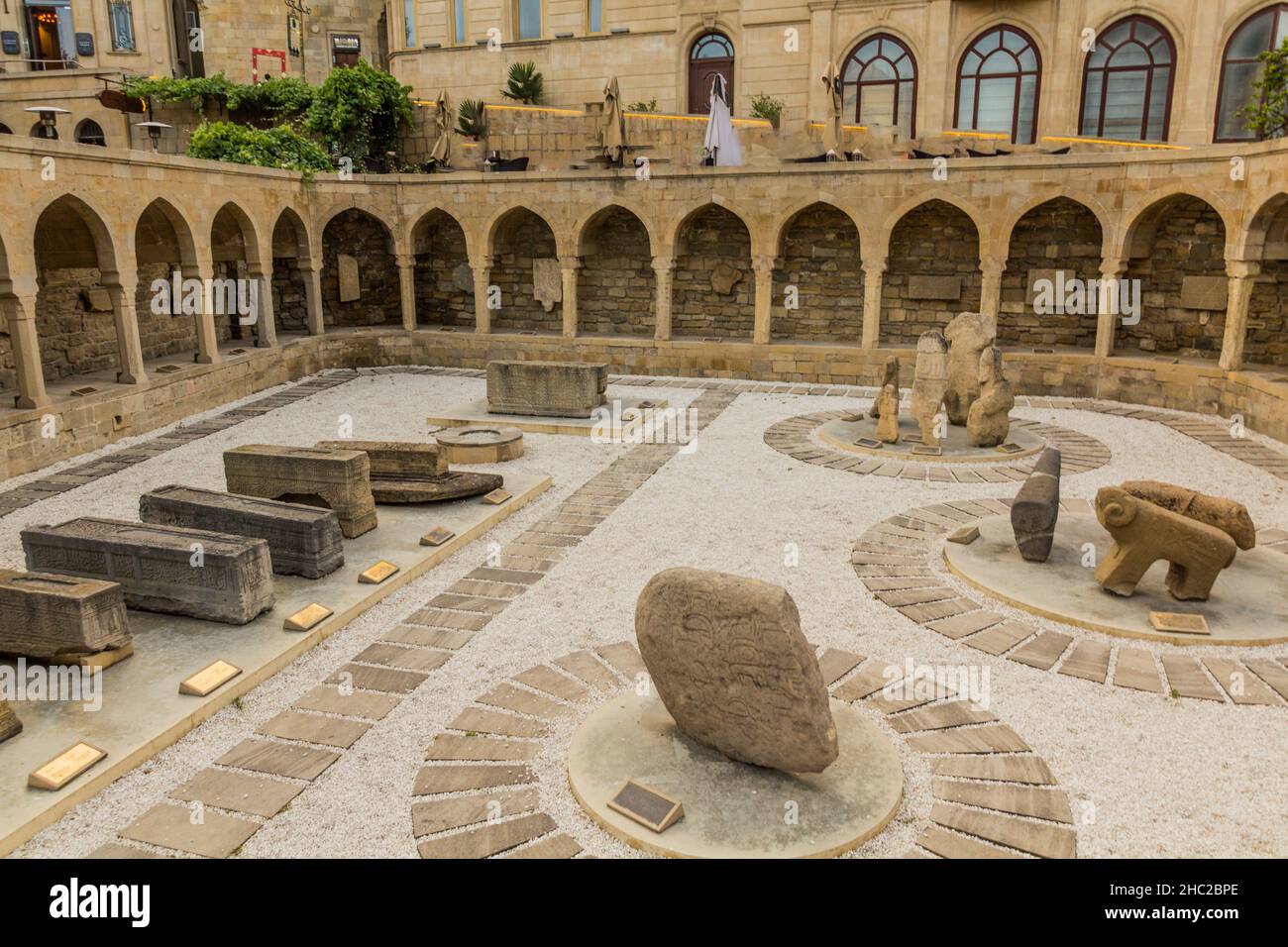 Medieval market square in the old town of Baku, Azerbaijan Stock Photo ...