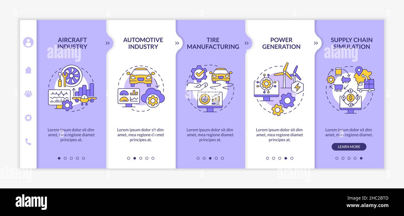 Digital twin implementation purple and white onboarding template Stock ...