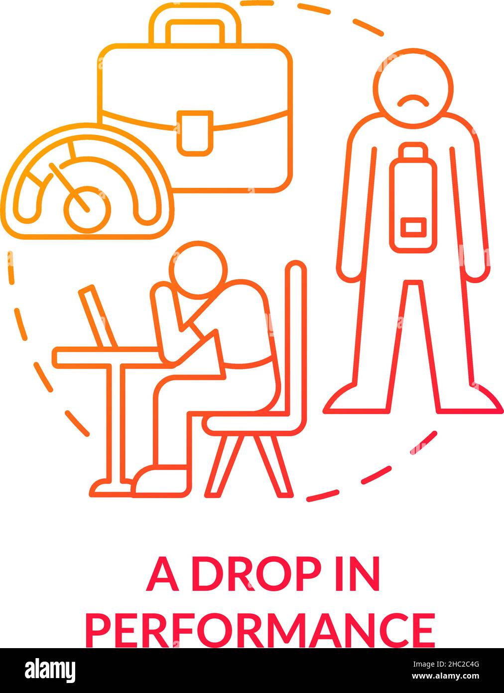 Drop in performance red gradient concept icon Stock Vector Image & Art ...