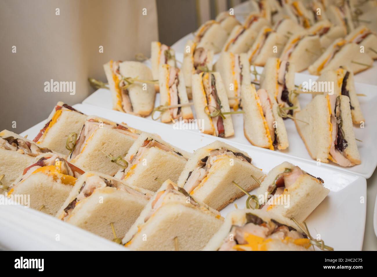 Club sandwiches delivered for catering on venue.Delicious fresh snacks ...