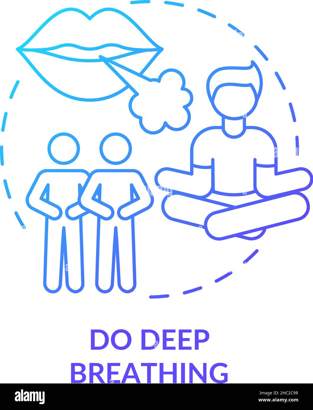 Do deep breathing blue gradient concept icon Stock Vector Image & Art ...