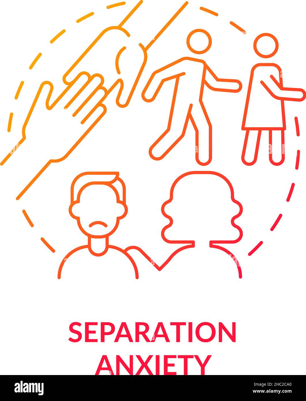 Separation anxiety red gradient concept icon Stock Vector Image & Art ...