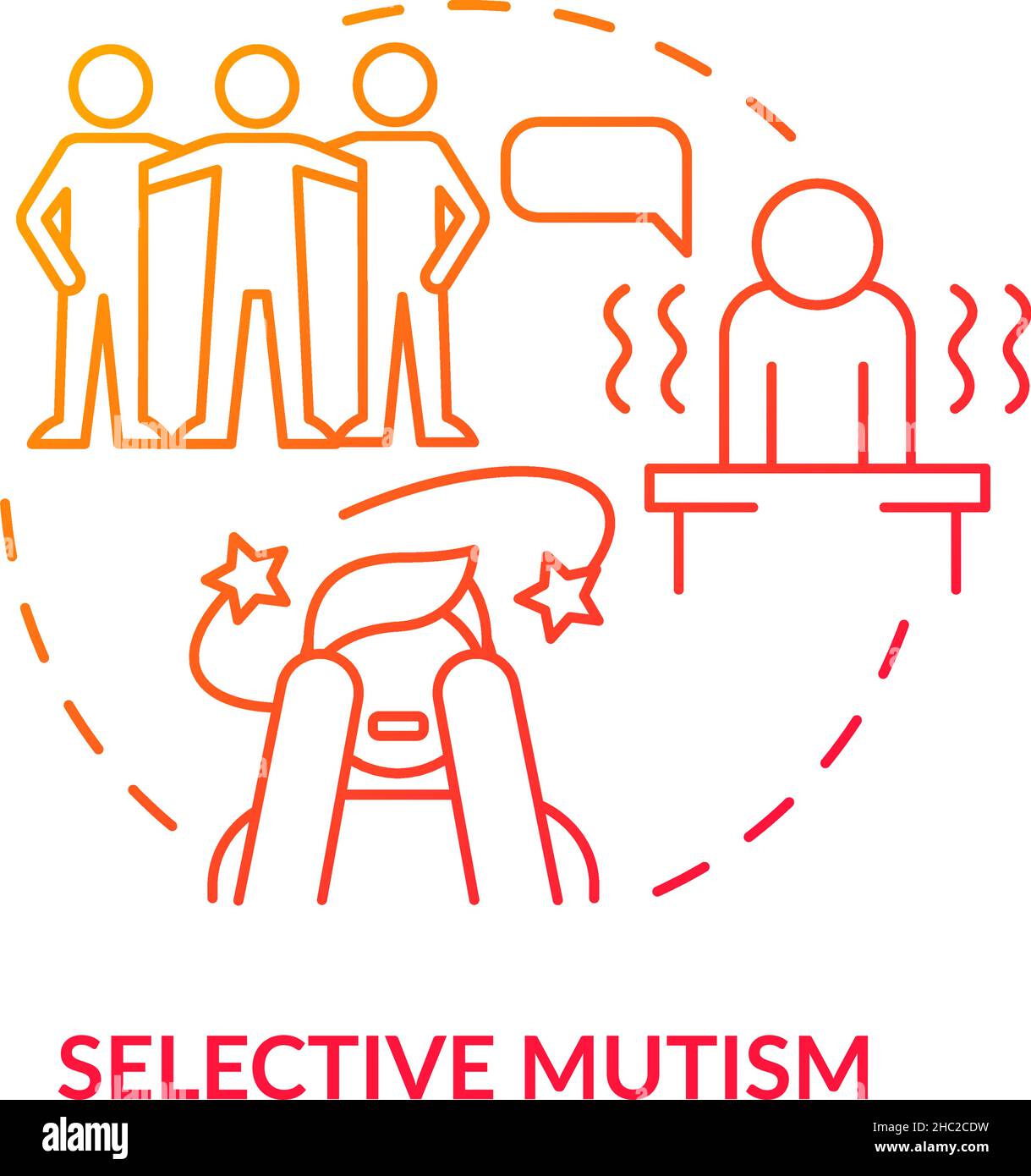 Selective mutism red gradient concept icon Stock Vector Image & Art - Alamy