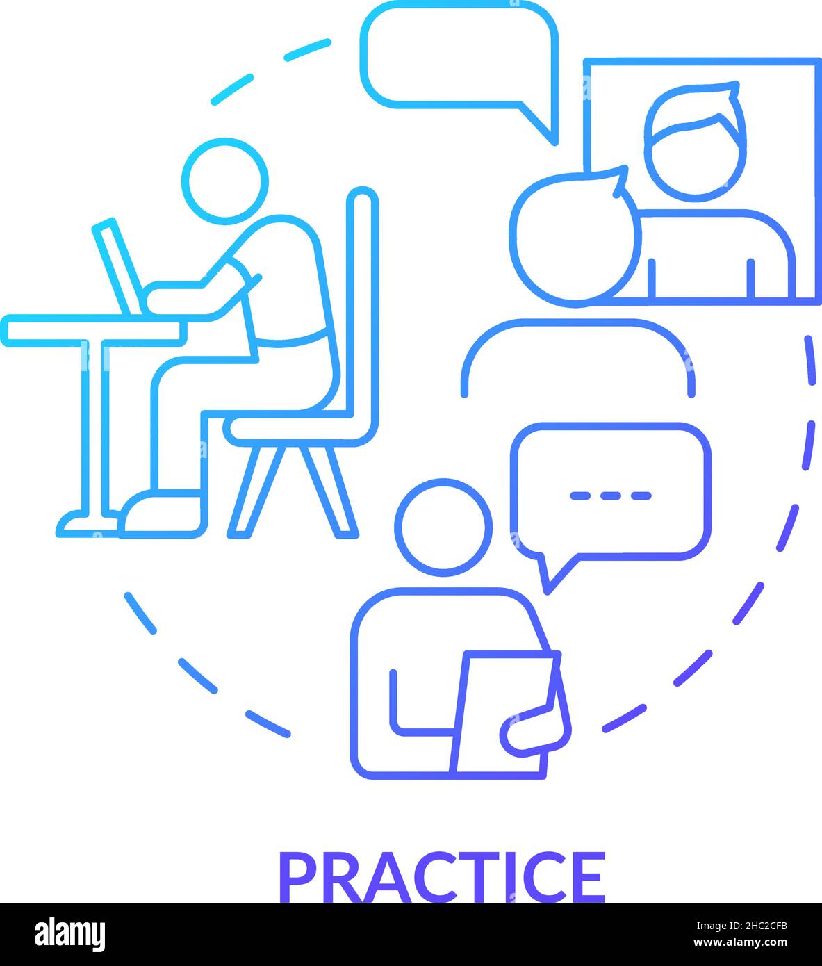 Practice blue gradient concept icon Stock Vector Image & Art - Alamy