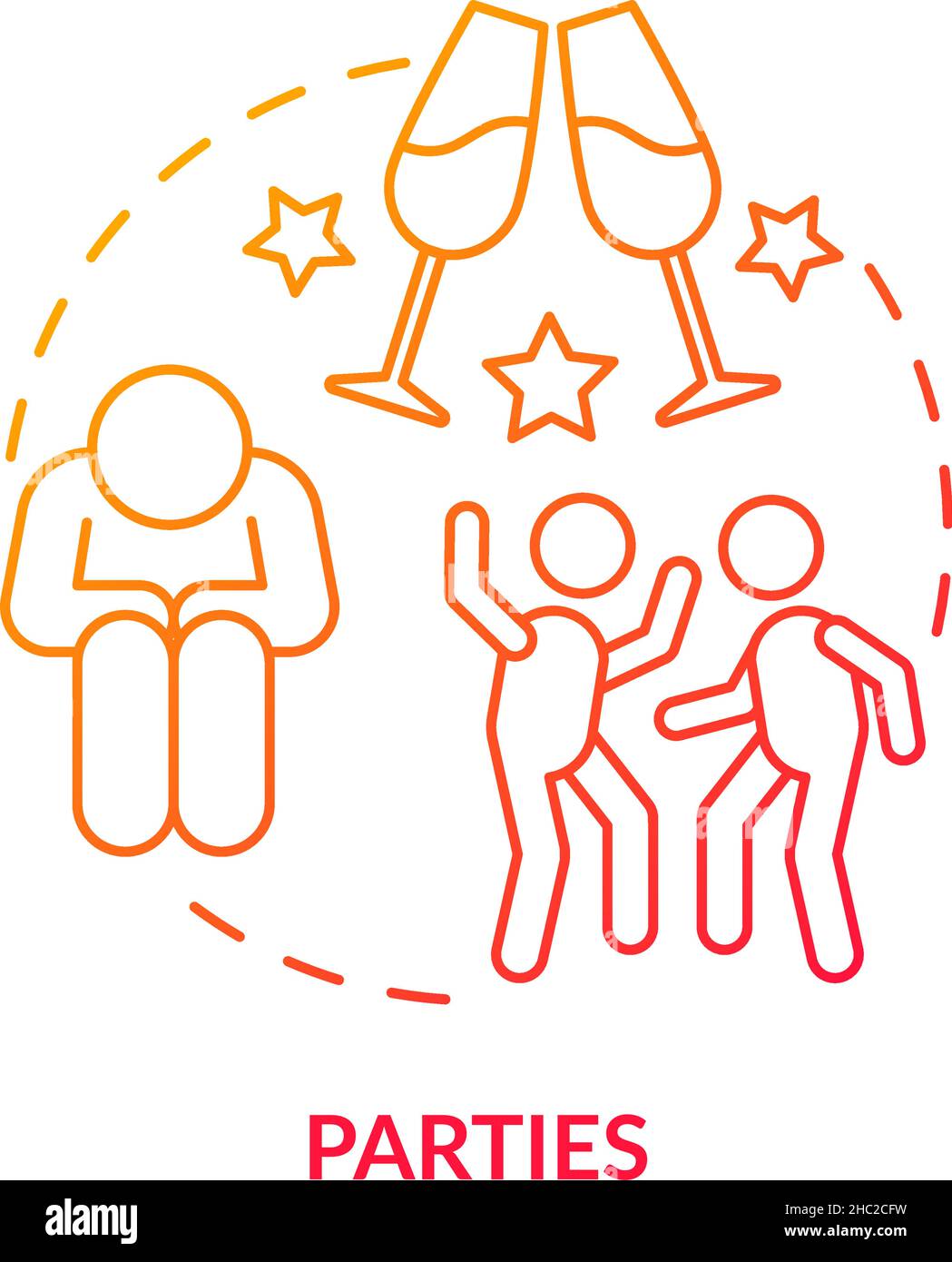 Parties red gradient concept icon Stock Vector Image & Art - Alamy