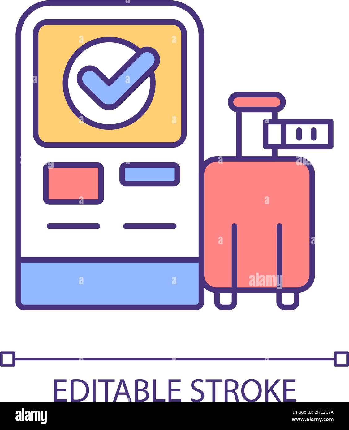 Baggage check color line Stock Vector Images - Alamy