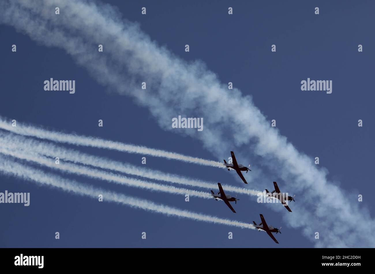 Be'er Sheva. 22nd Dec, 2021. Aircrafts fly in formation during a pilots ...