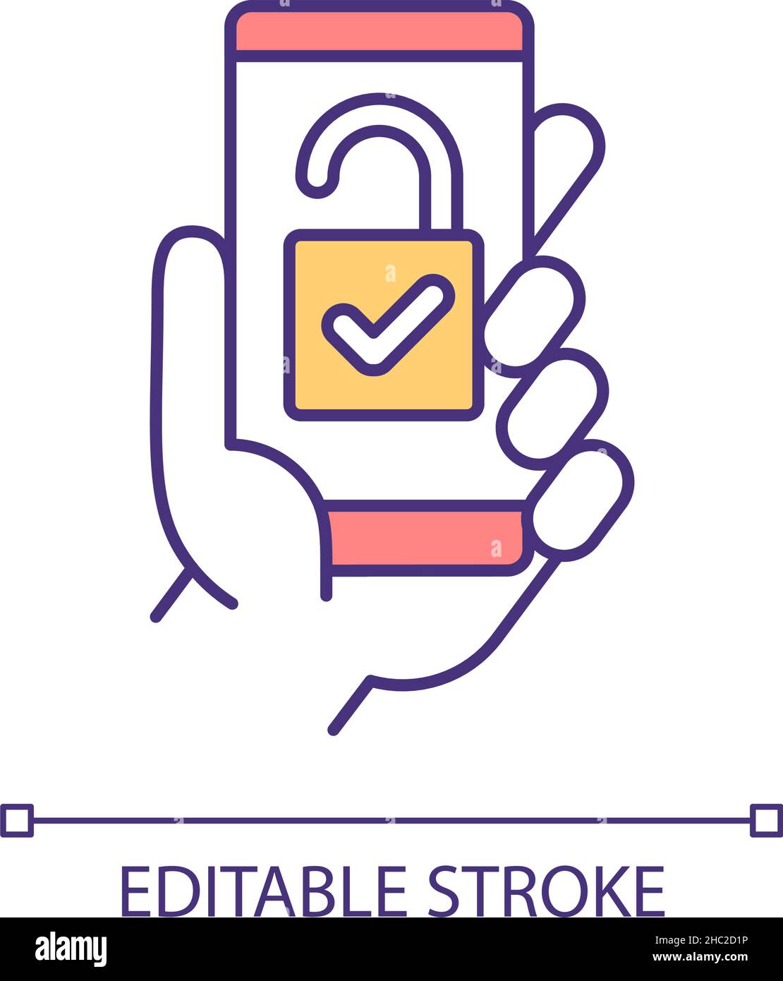 Online Lock Control Rgb Color Icon Stock Vector Image And Art Alamy