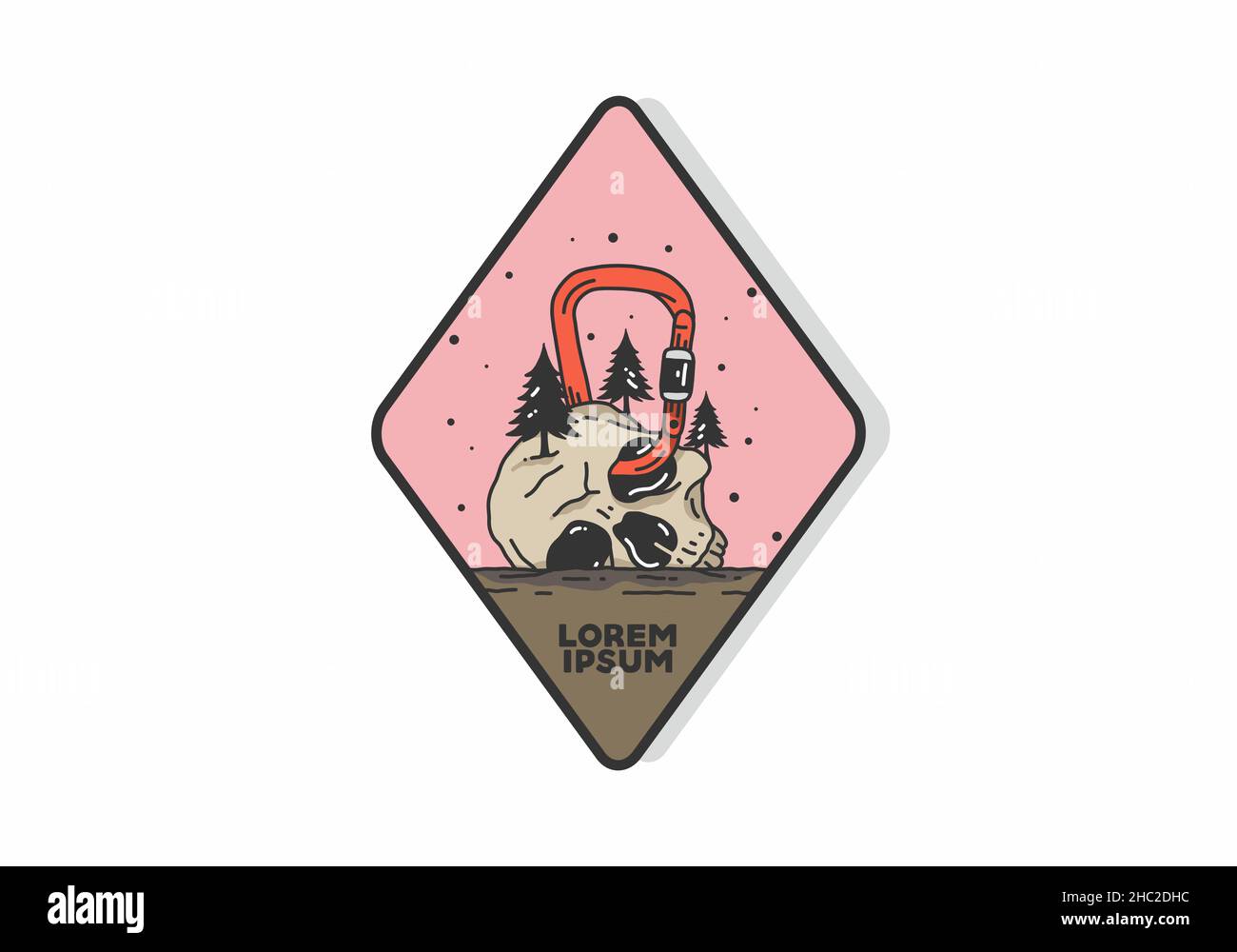 Skull head and carabiner illustration design Stock Vector Image & Art ...