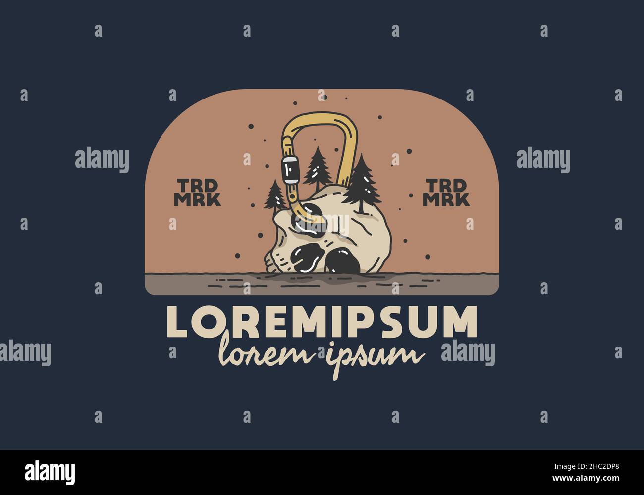 Skull head and carabiner illustration design Stock Vector Image & Art ...