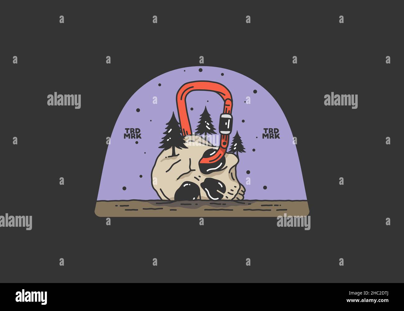 Skull head and carabiner illustration design Stock Vector Image & Art ...