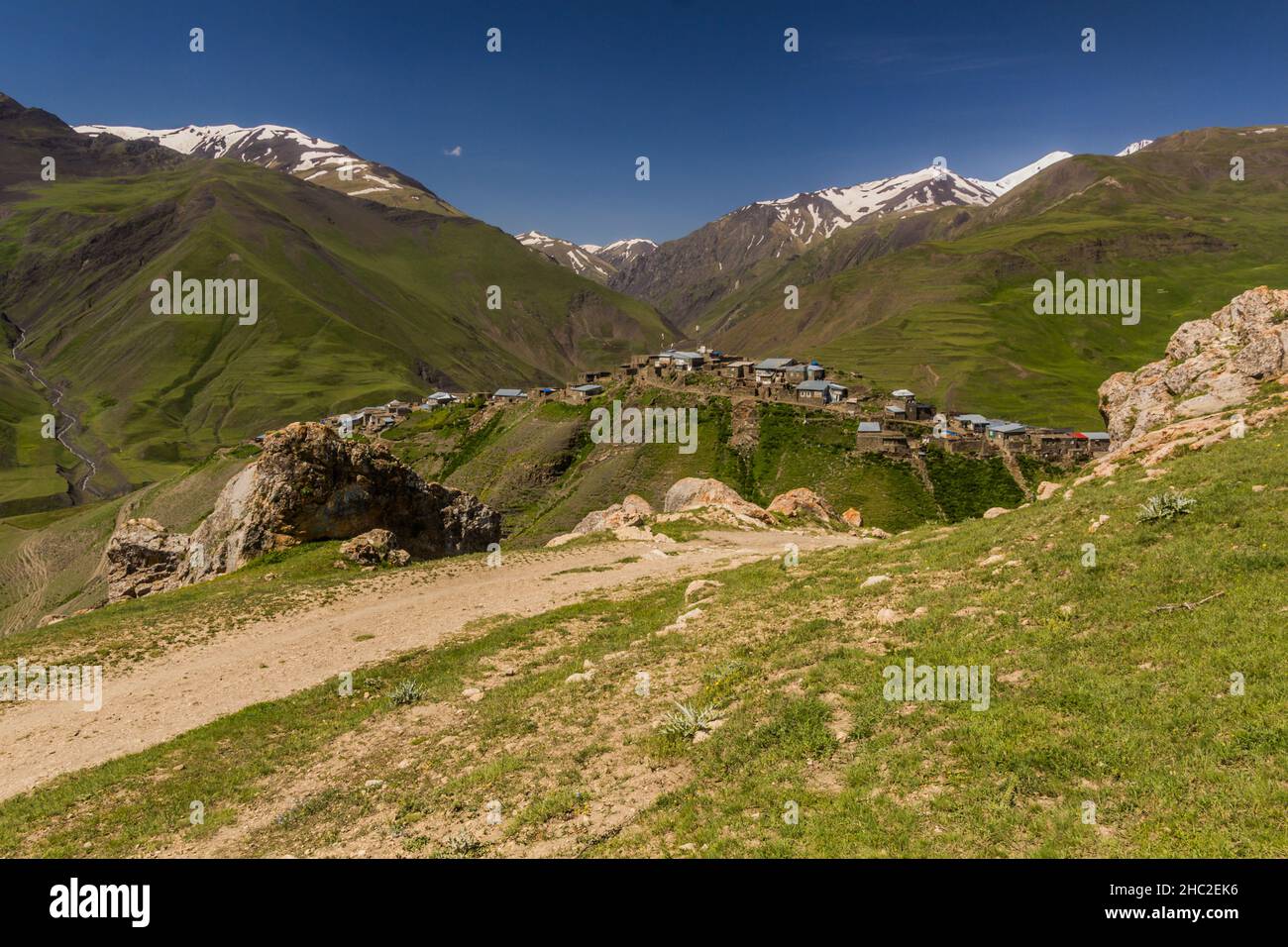 View of Xinaliq Khinalug village, Azerbaijan Stock Photo - Alamy