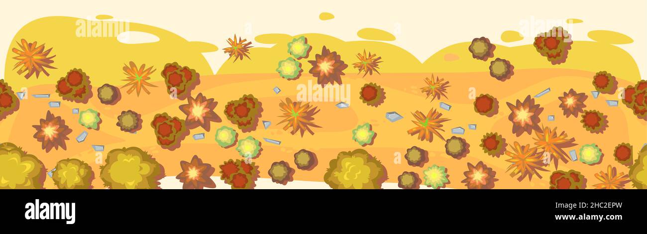 Meadow Autumn landscape top view. Scene with yellow and orange trees ...