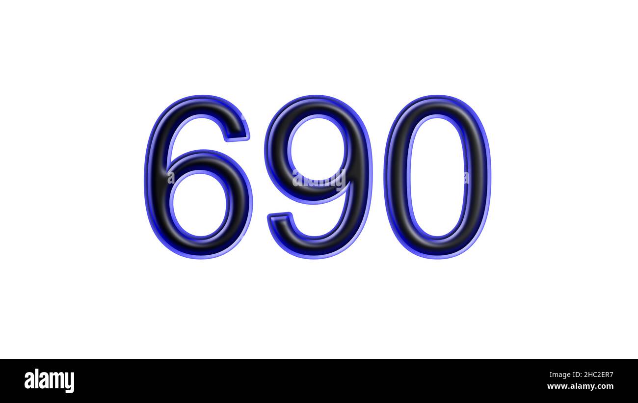 blue 690 number 3d effect white background Stock Photo - Alamy