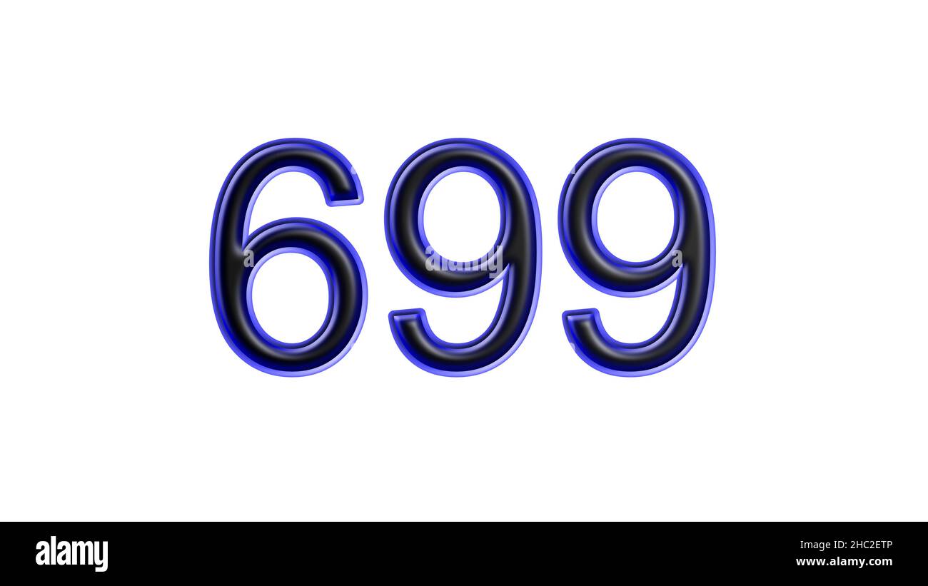 blue 699 number 3d effect white background Stock Photo - Alamy