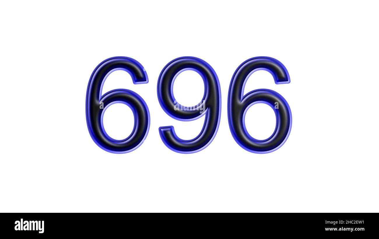 blue 696 number 3d effect white background Stock Photo - Alamy