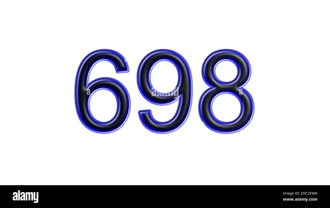 blue 698 number 3d effect white background Stock Photo - Alamy