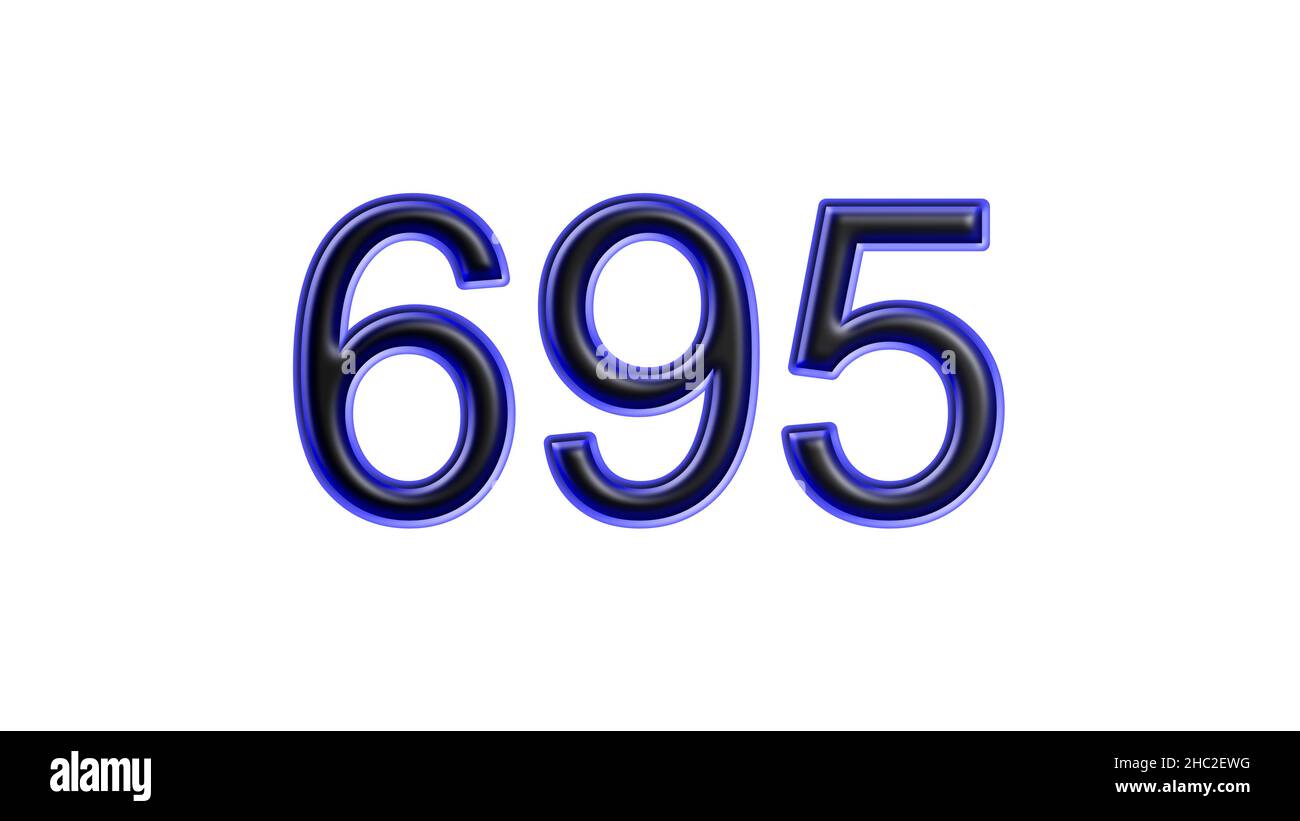 blue 695 number 3d effect white background Stock Photo - Alamy