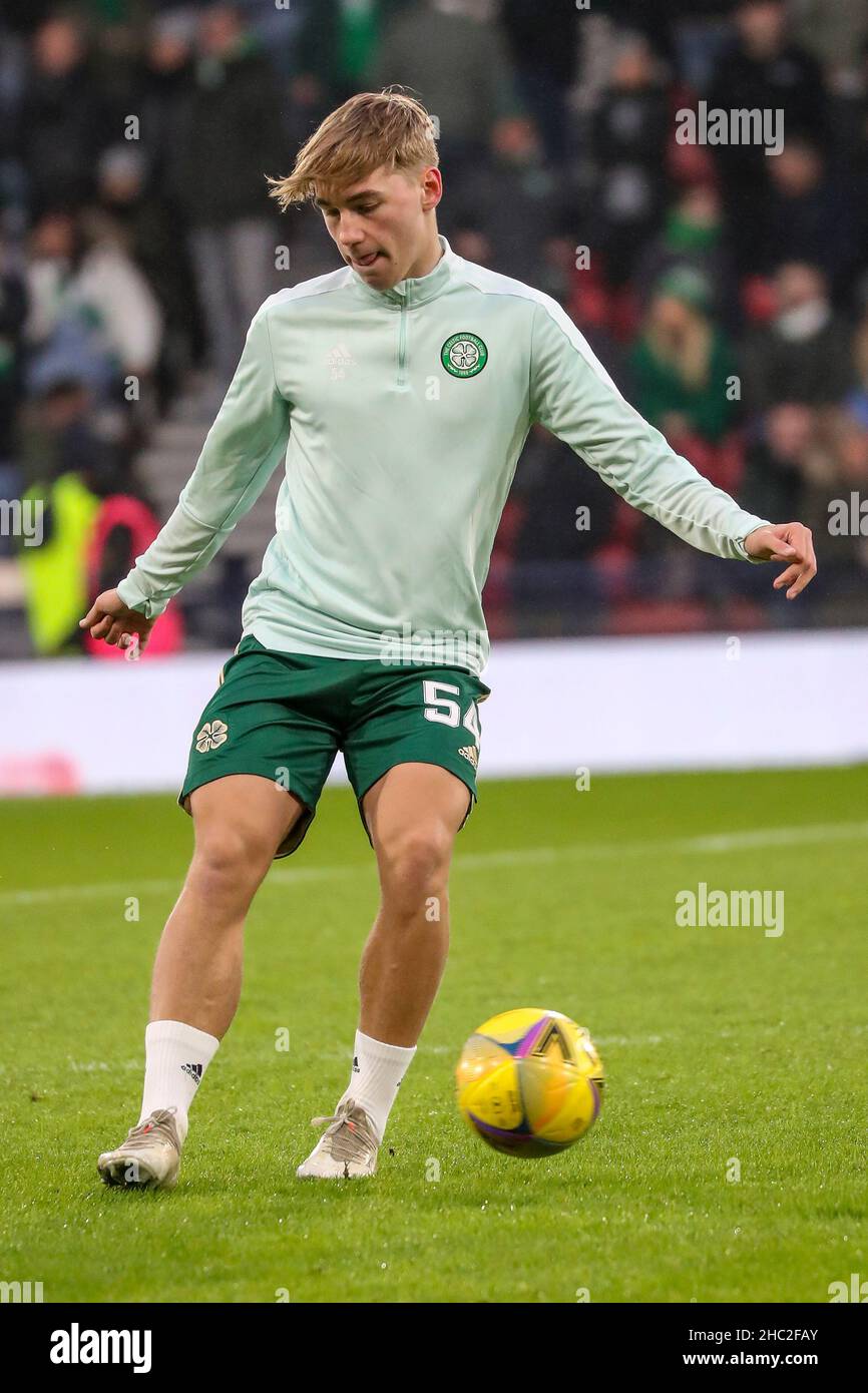 ADAM MONTGOMERY, playing for Celtic FC during a warmup session at ...