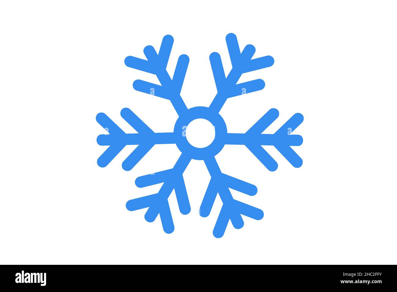 Blue frozen snowflake isolated on white background. 3d rendering Stock ...