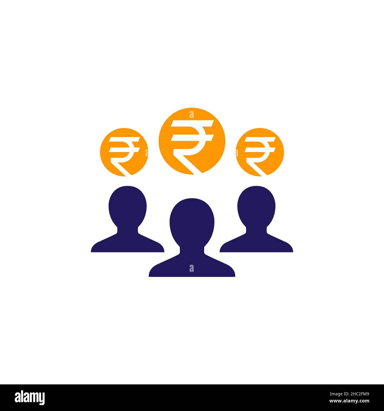 Employee cost, salary icon with rupee, vector Stock Vector Image & Art ...