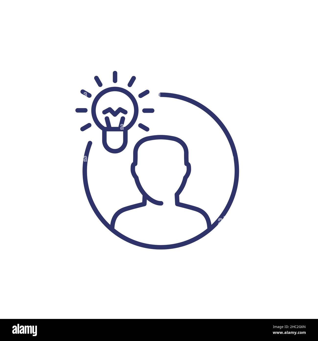 insight line icon, lightbulb and man, vector Stock Vector Image & Art ...