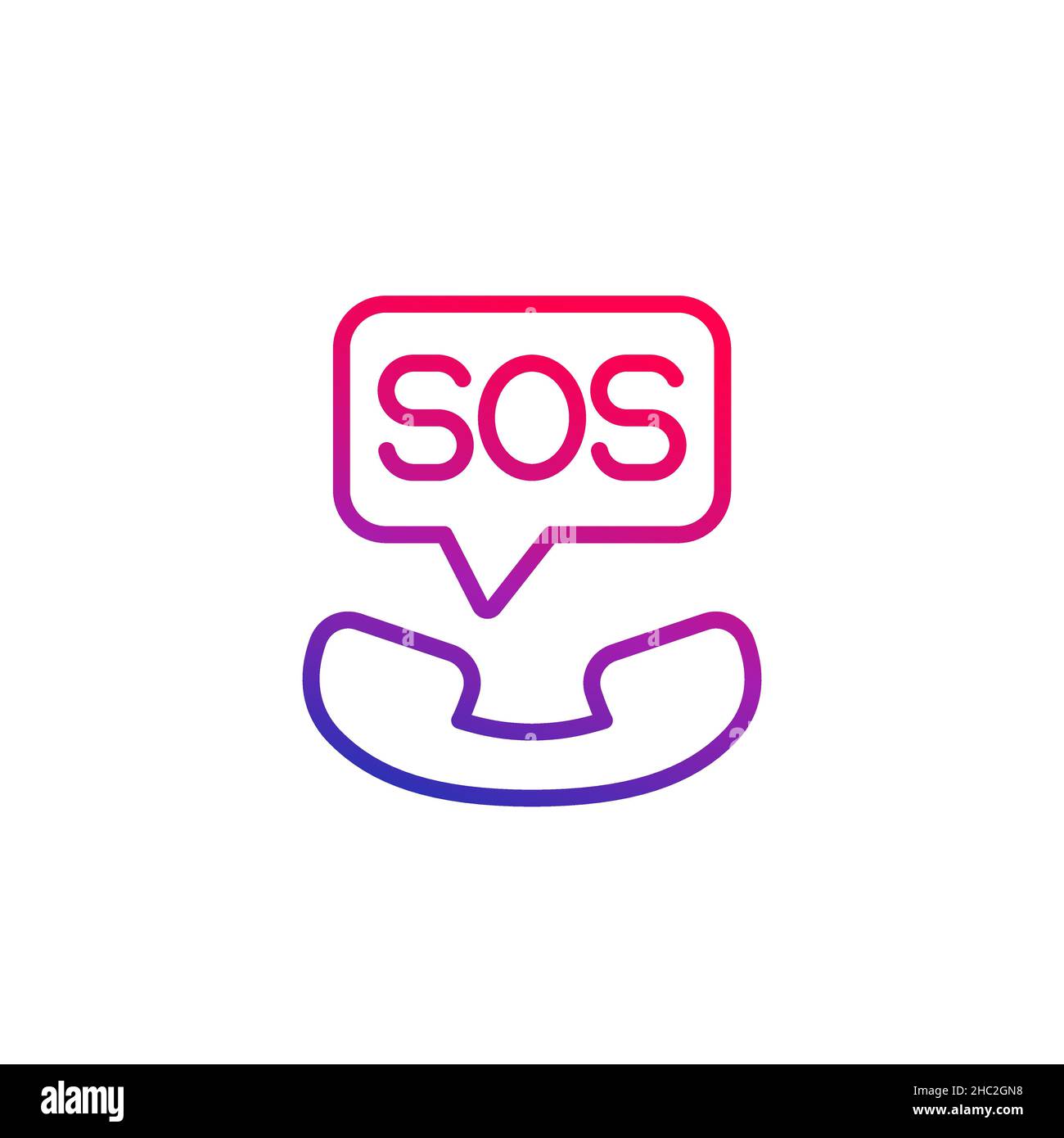 Sos call icon outline Stock Vector Images - Alamy