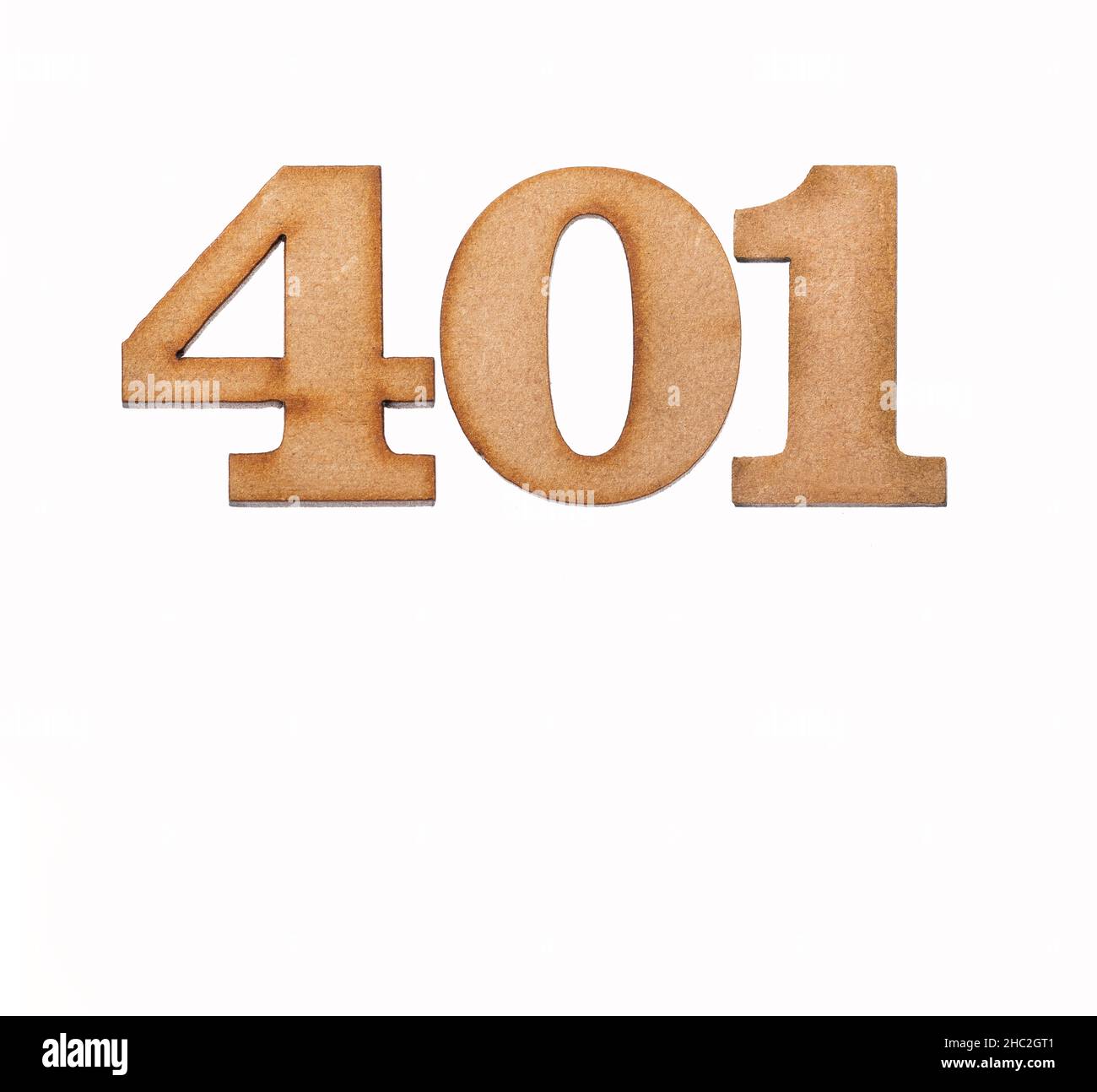 Number 401 - Piece of wood isolated on white background Stock Photo - Alamy