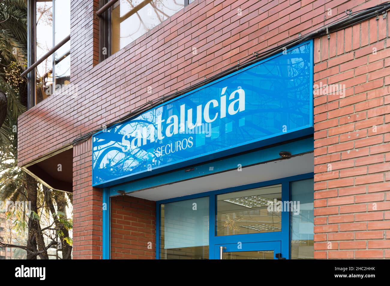 VALENCIA, SPAIN - DECEMBER 20, 2021: Santalucia is a Spanish insurance ...