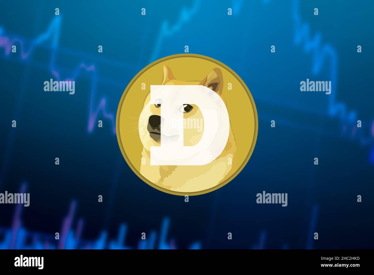 Dogecoin DOGE Cryptocurrency. DOGE coin growth chart on the exchange ...