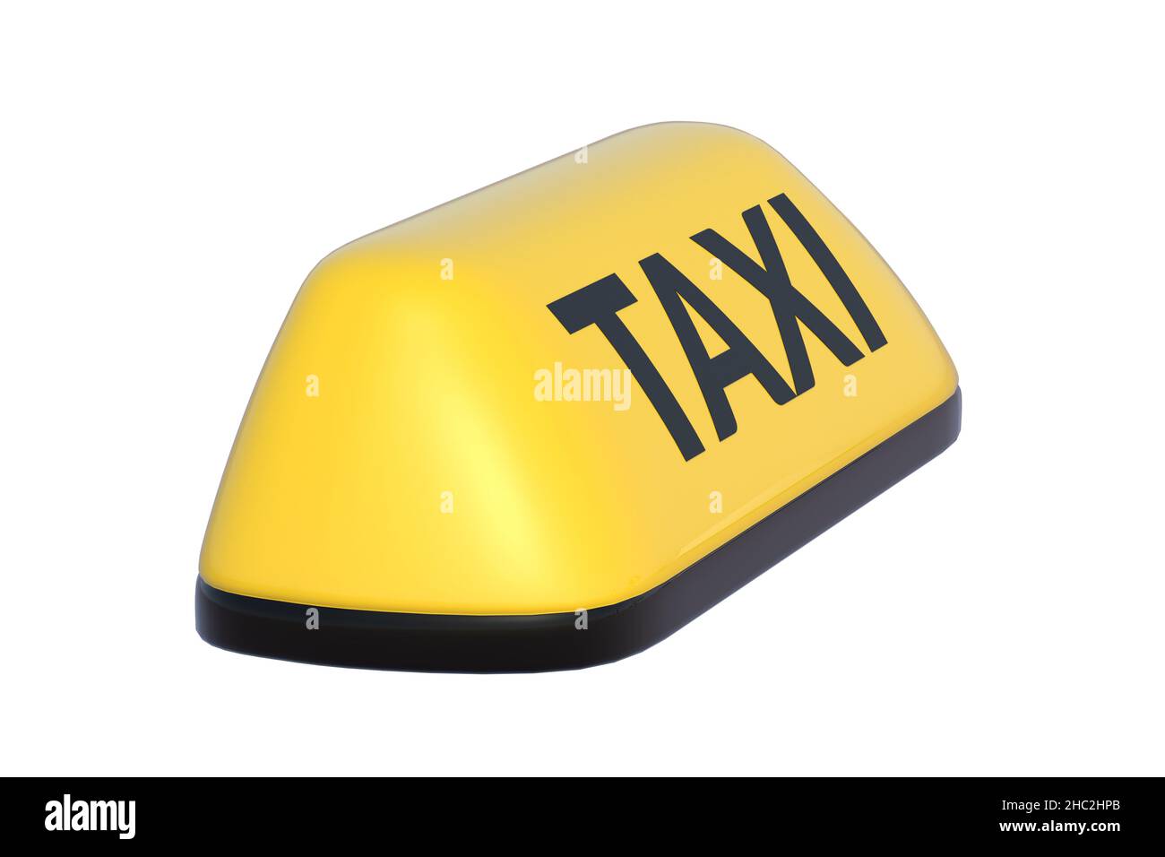Yellow taxi sign isolated on white background. 3d render Stock Photo ...